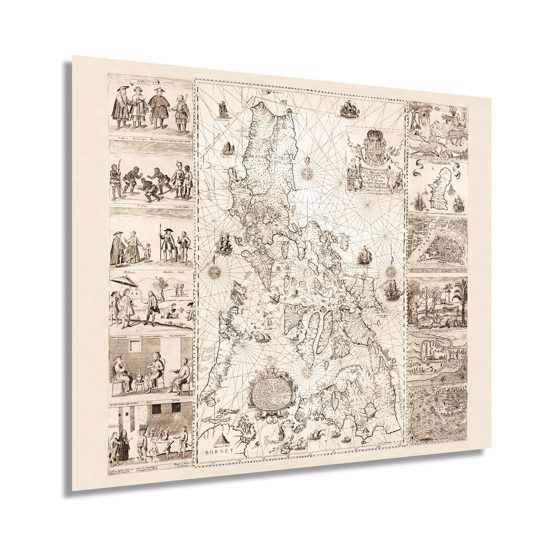 1734 Map of the Philippines Philippines Wall Art Filipino - Etsy