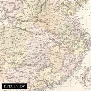1885 China Map Old Map of China Historic Map of China History Map of ...