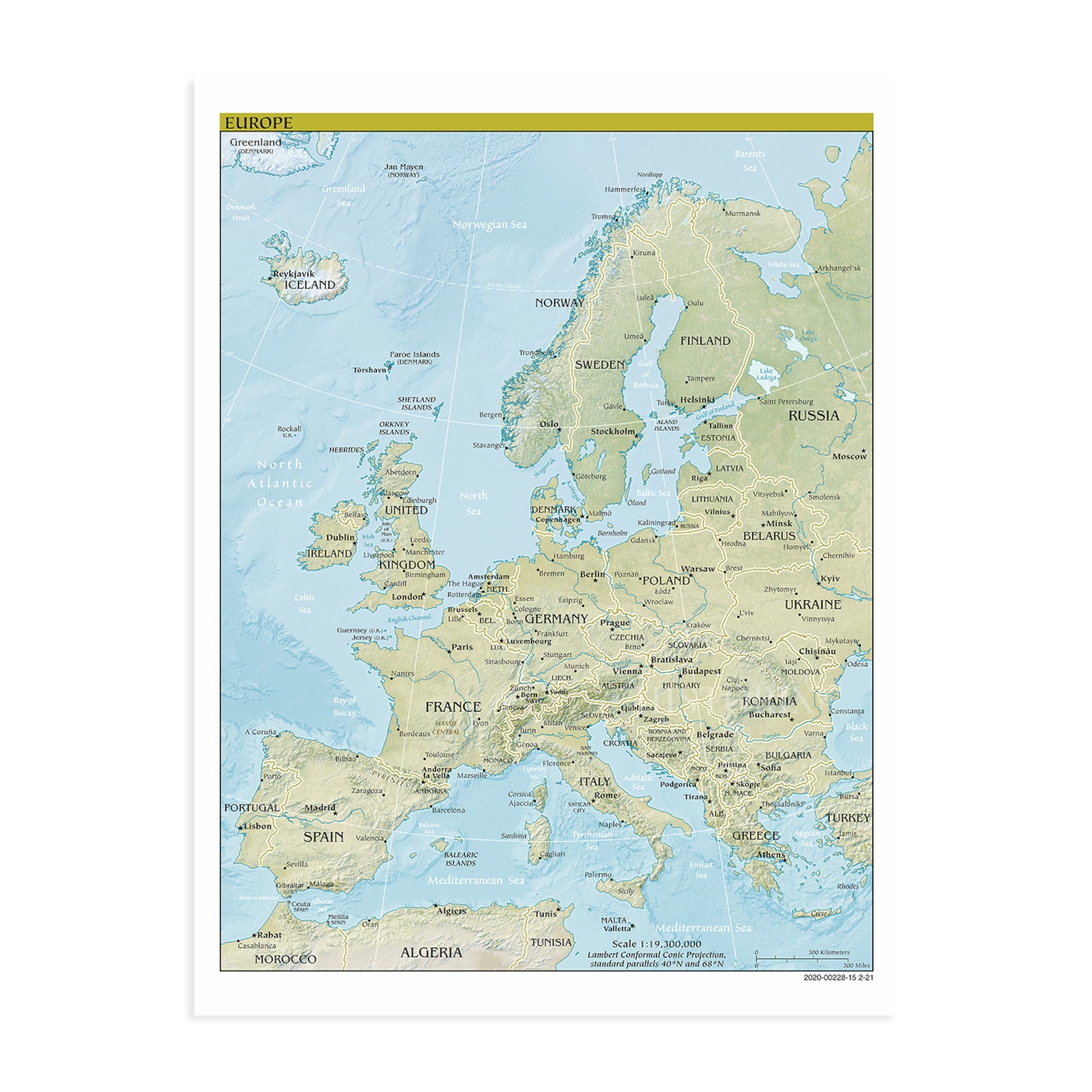 2021 Europe Map - Wall Map of Europe Poster - Europe Wall Art - Poster ...