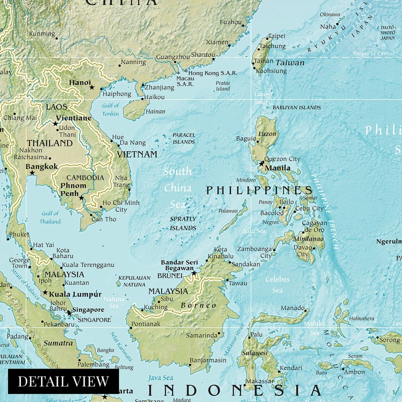 2021 Southeast Asia Map - South East Asia Wall Map - SE Asia Map Print ...
