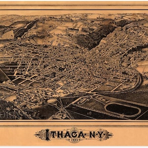 1882 Ithaca New York Map Print Ithaca NY Vintage Map Wall | Etsy