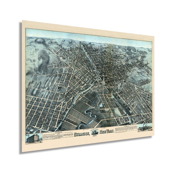 1874 Syracuse New York Map Wall Art Old Map of Syracuse NY - Etsy
