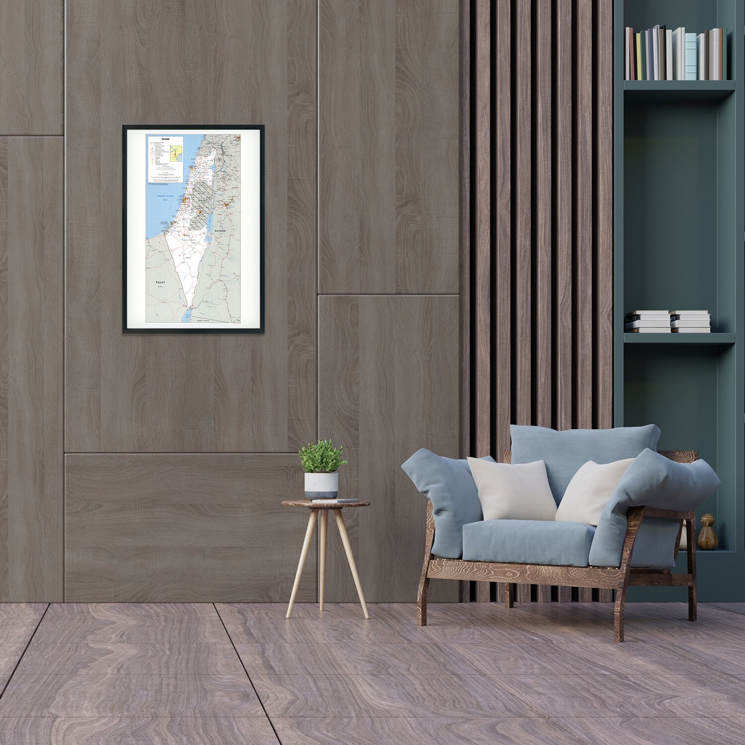 1988 Israel Map - Map of Israel Wall Art - Old Israel Wall Map History ...