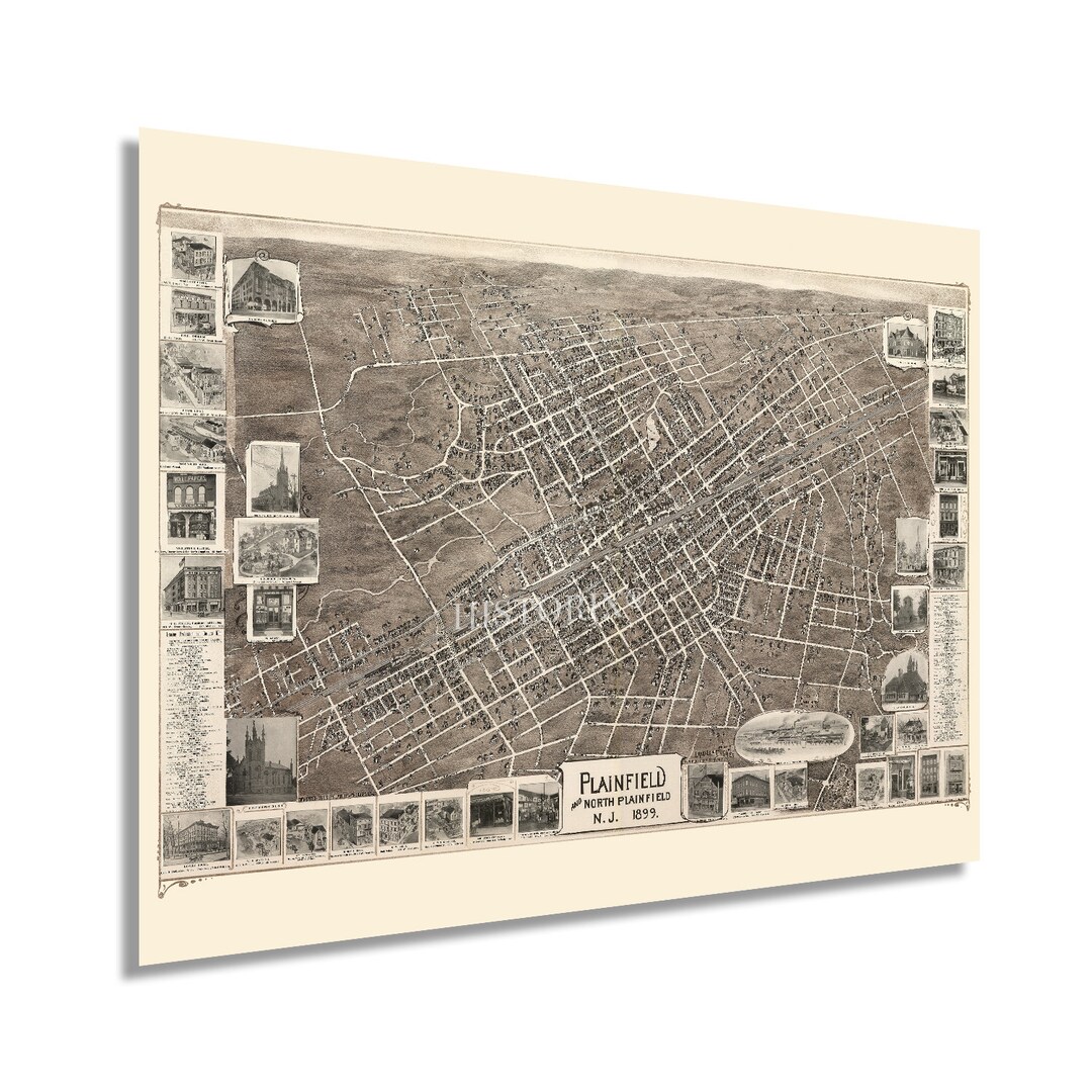 1899 Plainfield & North Plainfield New Jersey Map - Old Plainfield NJ ...