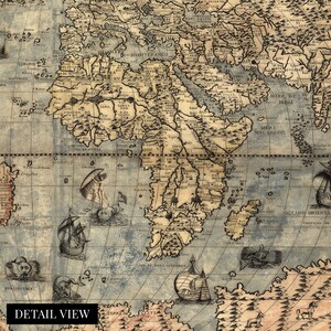 1565 World Map Poster - Old Map of the World - History Map of the ...