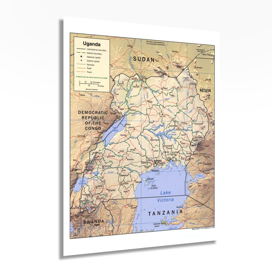 2005 Uganda Map Poster - Map of Uganda Wall Art - Uganda Poster Map ...