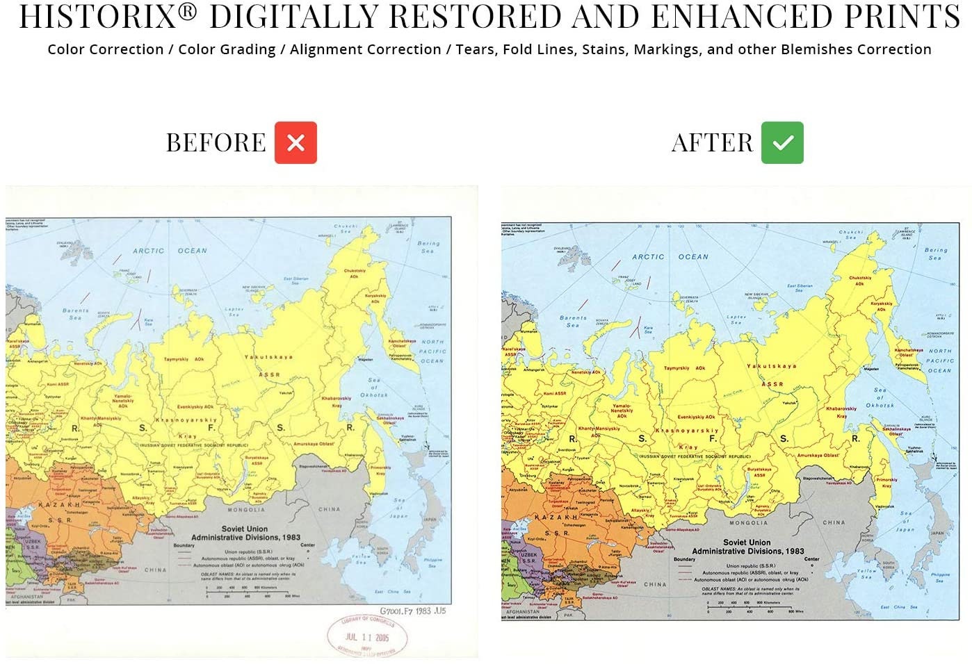 1983 Soviet Union Map Poster Vintage Map of Soviet Union - Etsy