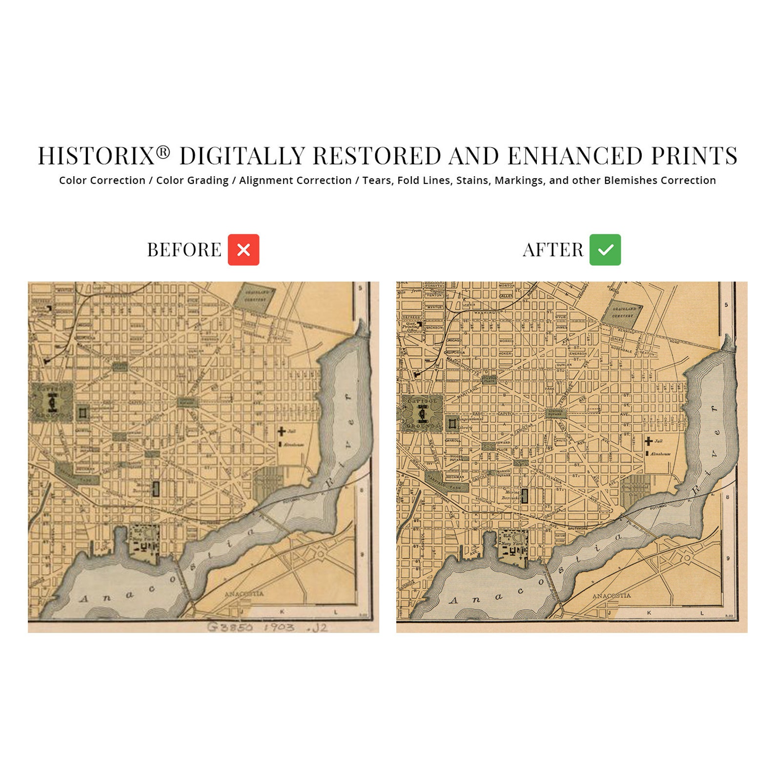 1897 Map of Washington DC Washington DC Vintage Map DC Map - Etsy
