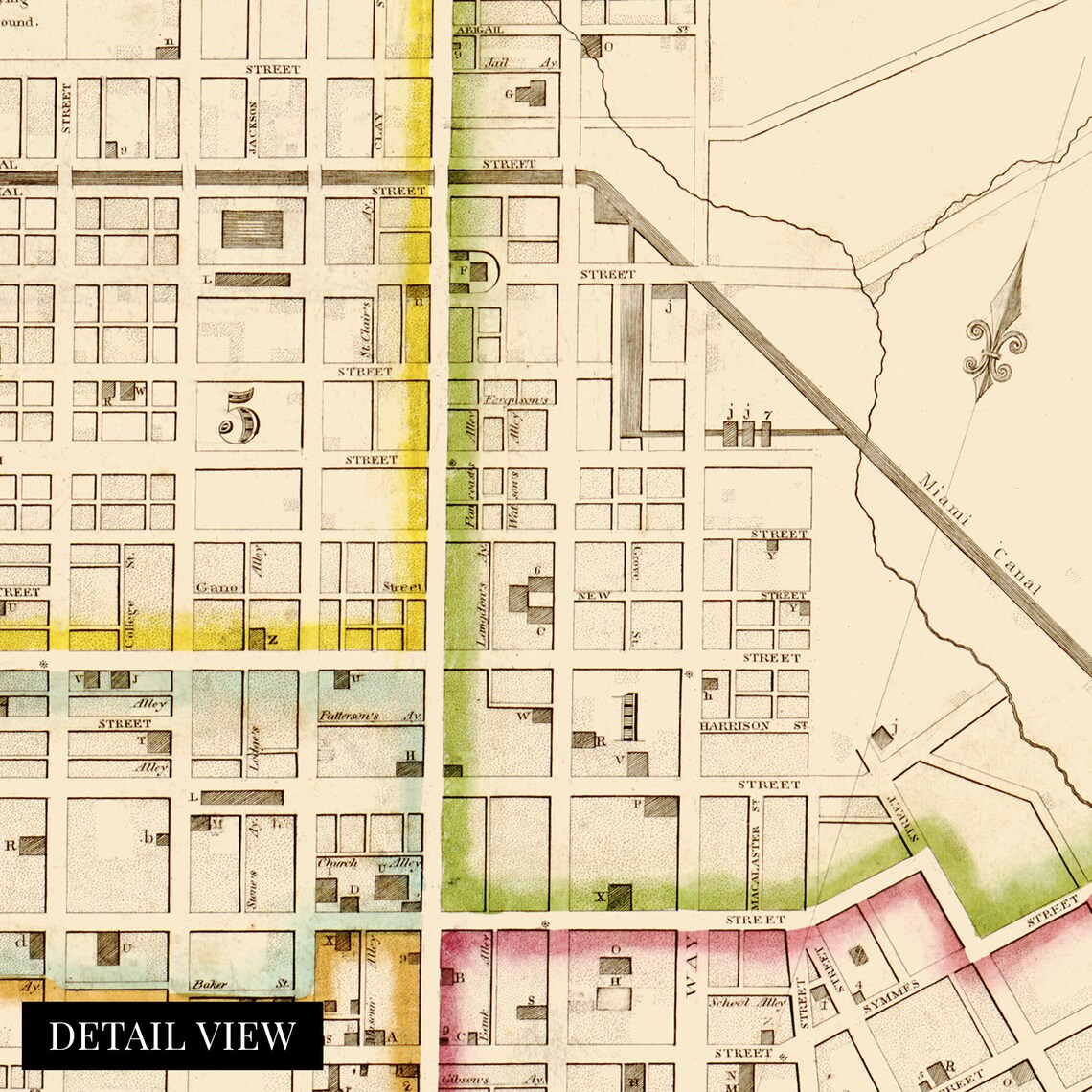 1841 Cincinnati Ohio Map Vintage Map of Cincinnati Ohio Old Cincinnati ...