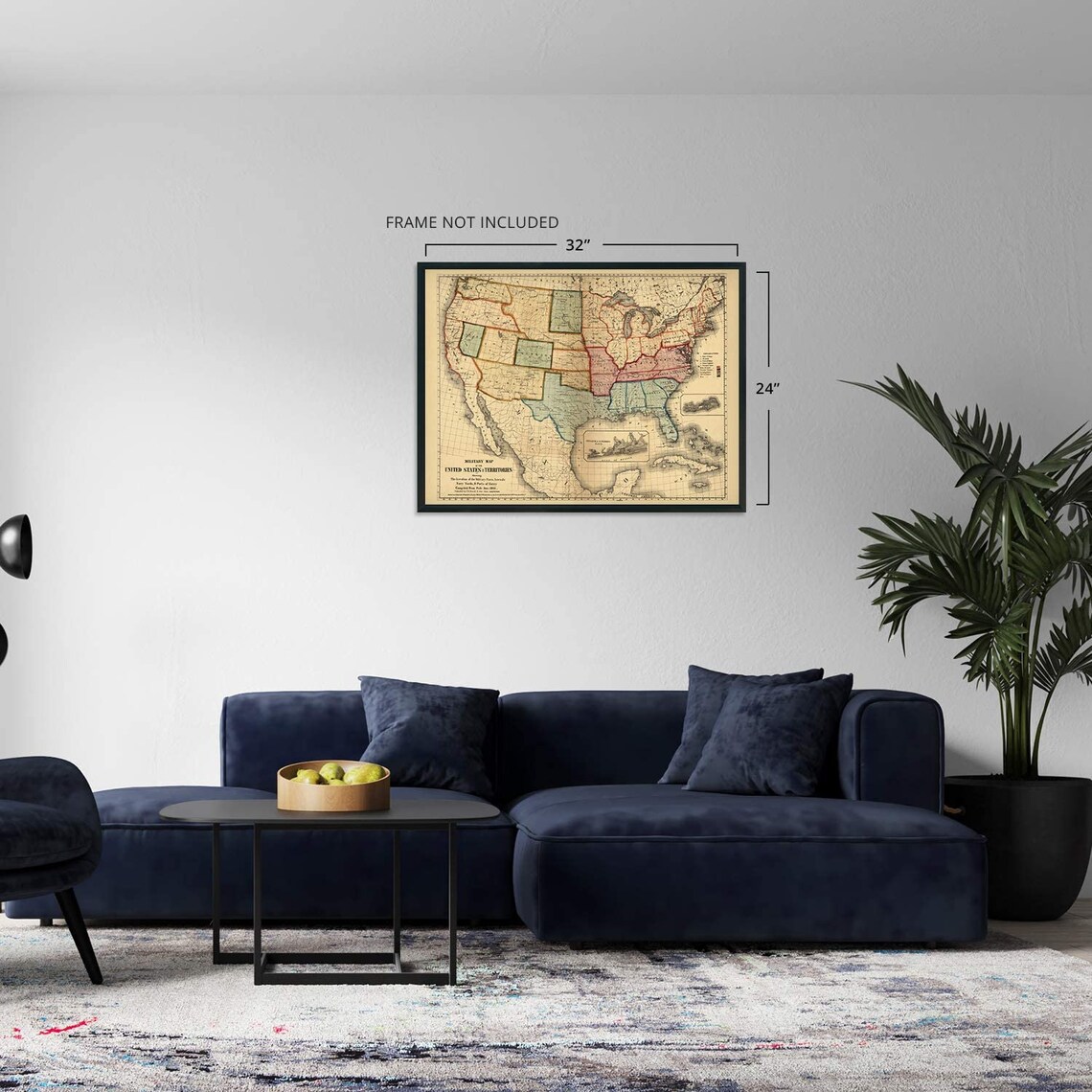 1861 American Civil War Map Vintage Map of the United States - Etsy