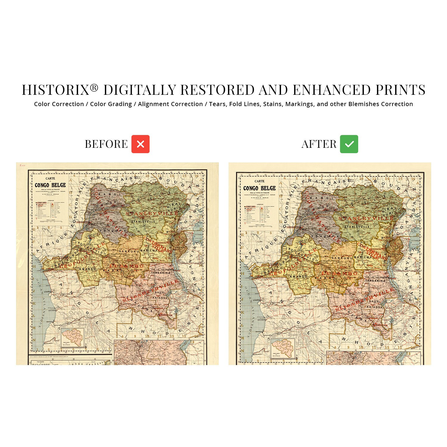 1896 Belgian Congo Map Old Map of Democratic Republic of - Etsy