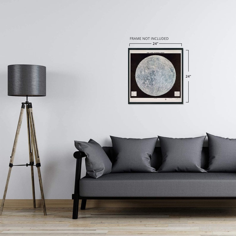1966 Lunar Moon Map Poster Lunar Map Moon Poster Vintage - Etsy