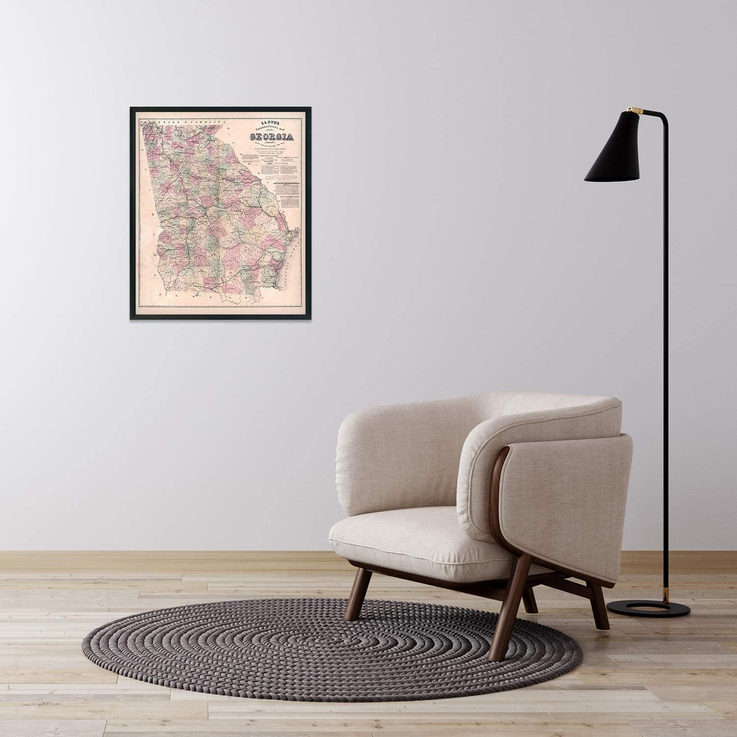1864 Map of Georgia Poster Vintage Map of Georgia Wall Art Vintage ...