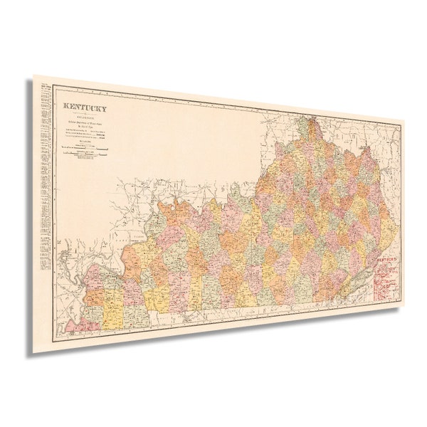 Ky State Map With Counties - Etsy