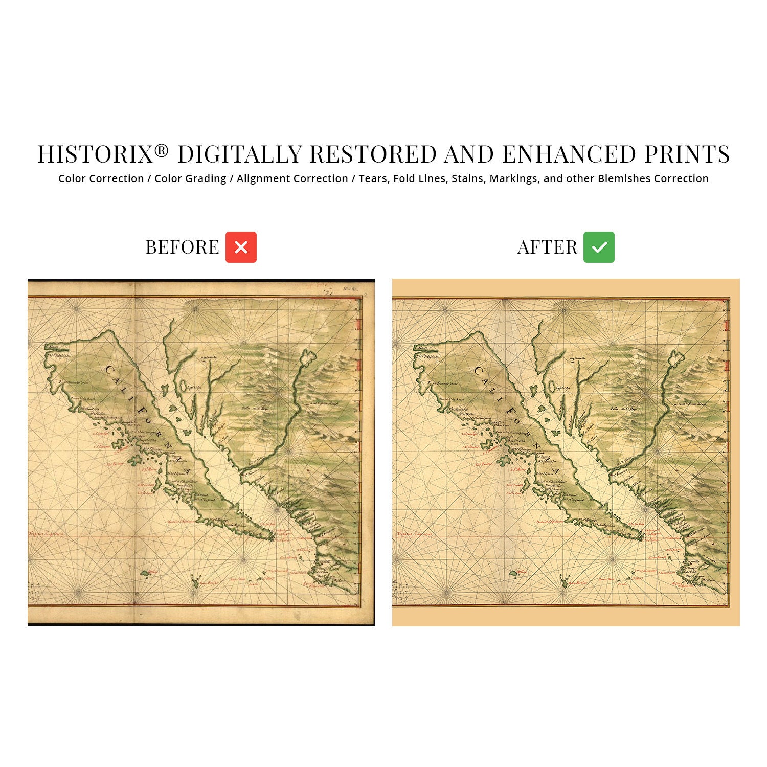 1650 California Shown as an Island Map Poster - Vintage Map of ...
