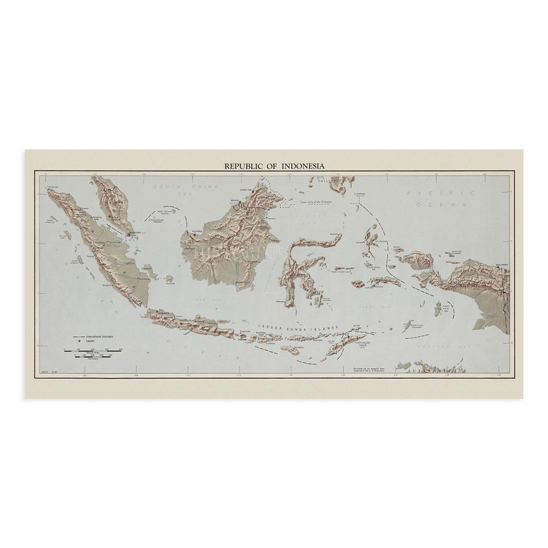 1957 Map of Indonesia Vintage Map Indonesia Wall Art Old - Etsy