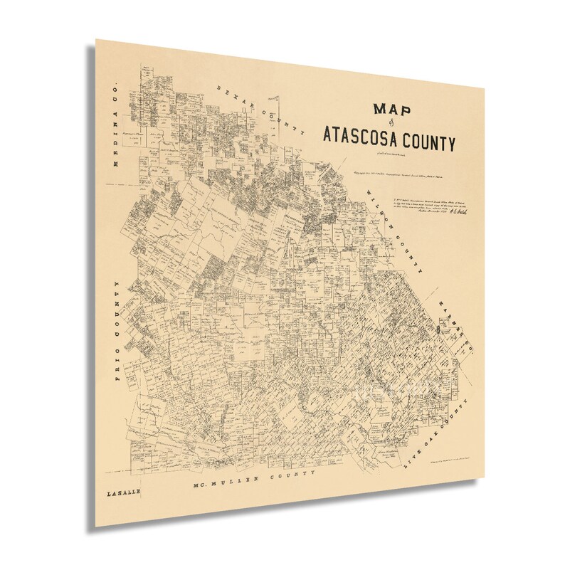 1879 Atascosa County Texas Map Vintage Map of Atascosa | Etsy