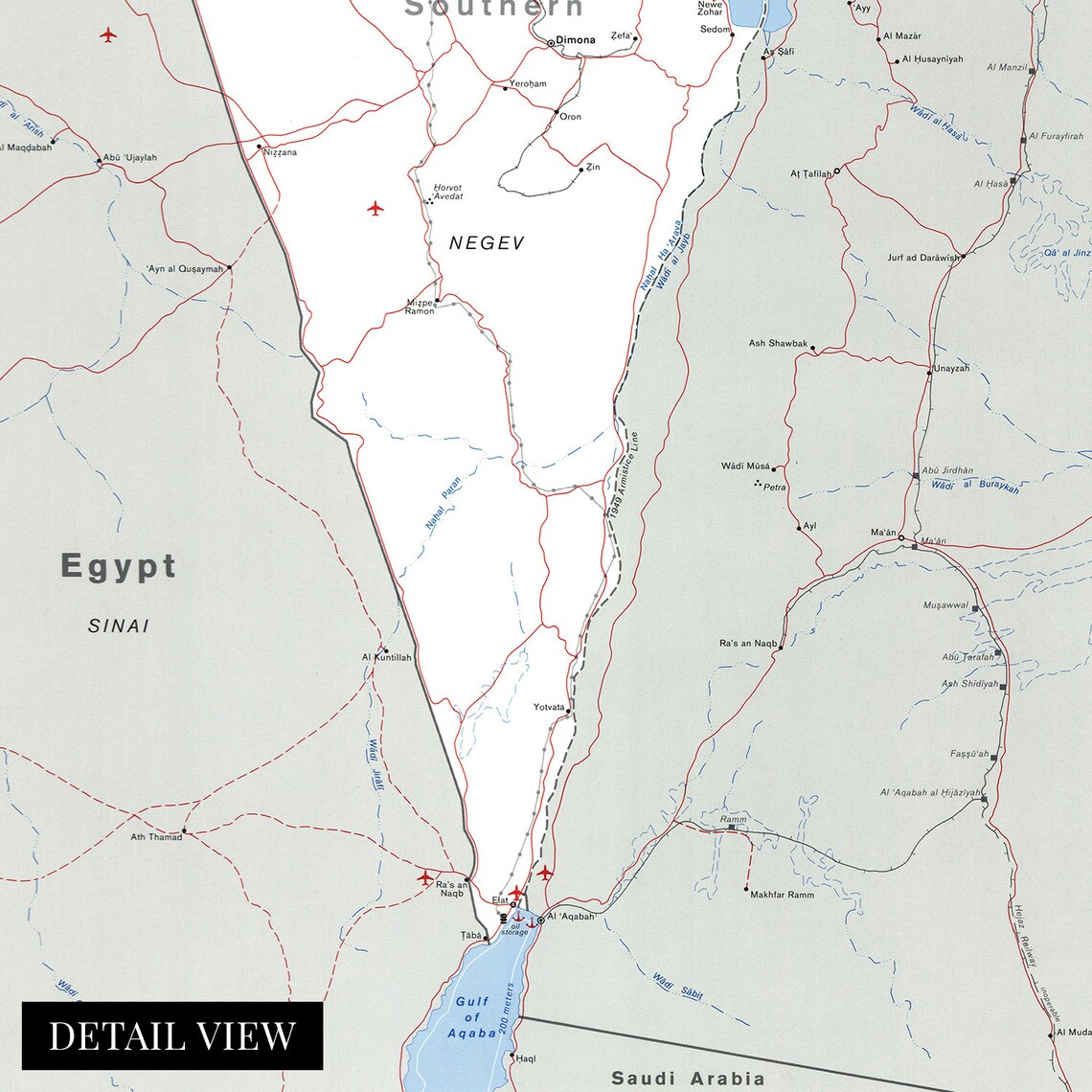 1988 Israel Map - Map of Israel Wall Art - Old Israel Wall Map History ...