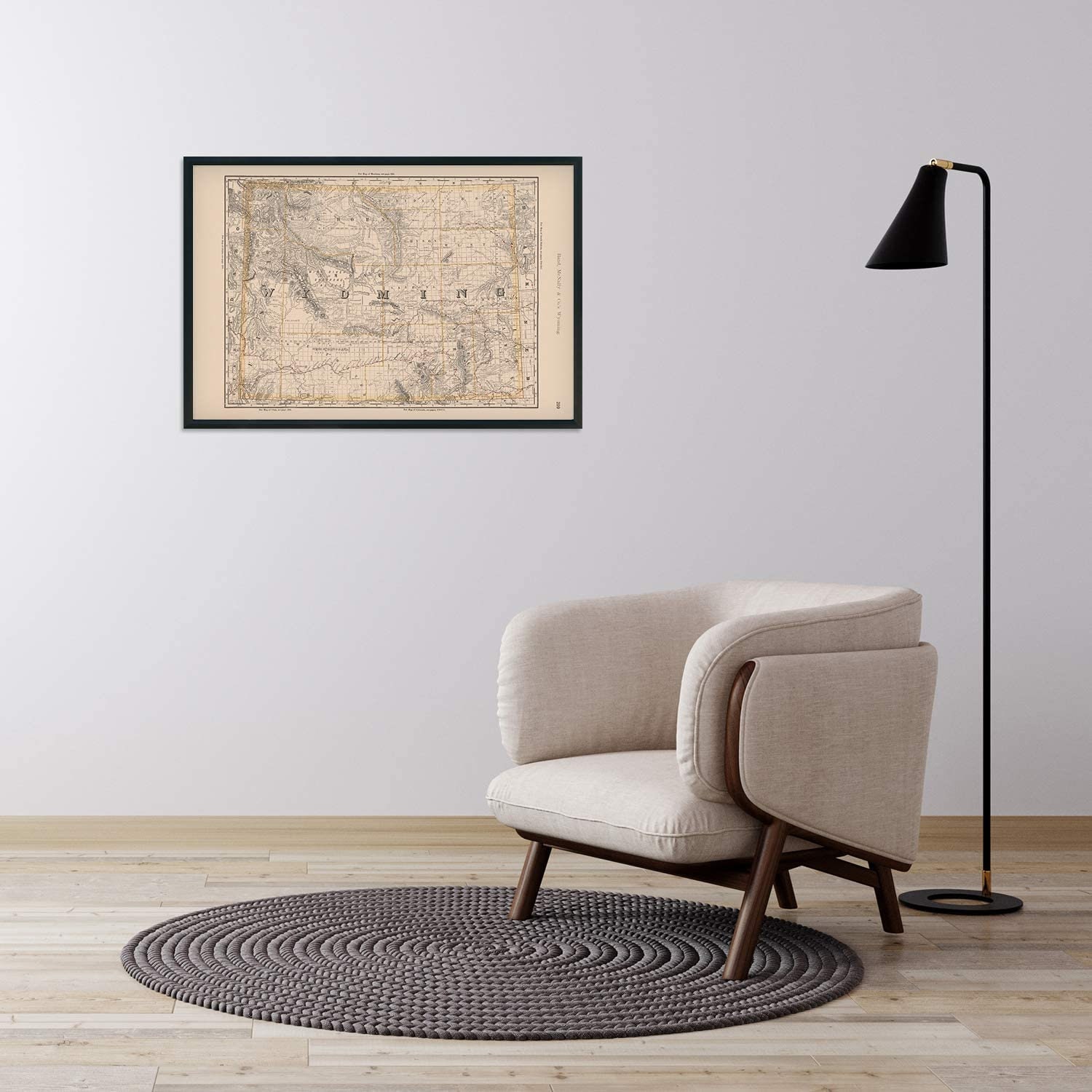 1891 Wyoming State Map Poster Vintage Map of Wyoming State - Etsy