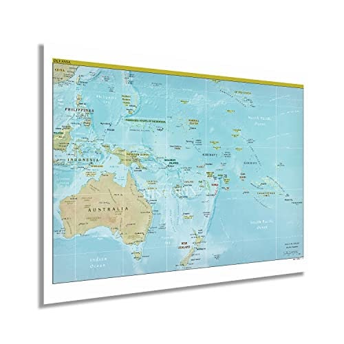 2021 Oceania Map Map of Oceania Region Wall Art Print Oceania Map ...