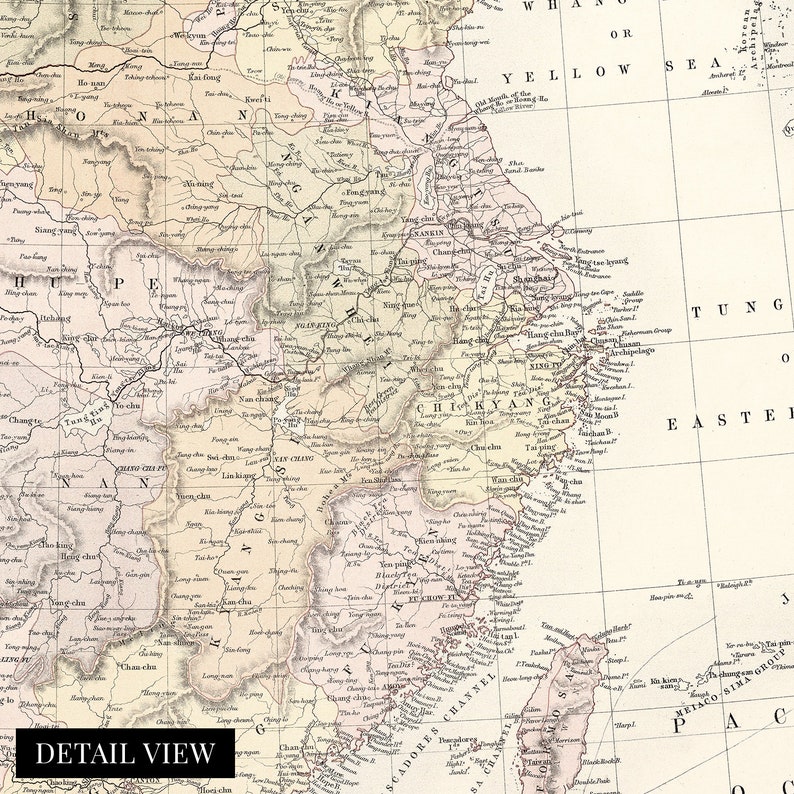 1885 China Map - Old Map of China - Historic Map of China - History Map ...