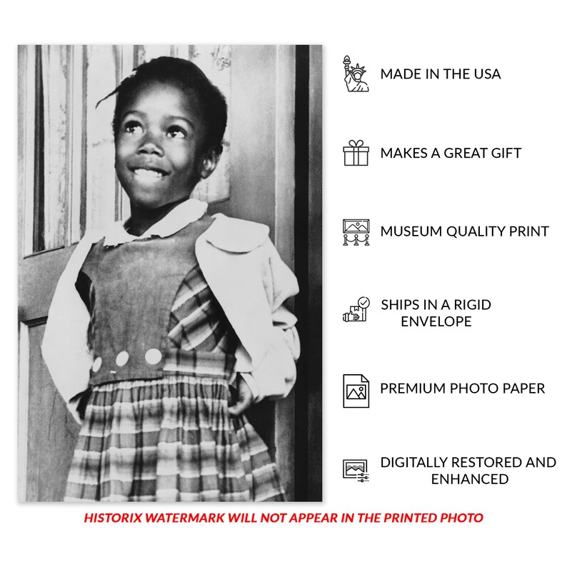 1960 Ruby Bridges Poster Photo - Vintage Photo of Six-year-old Black ...
