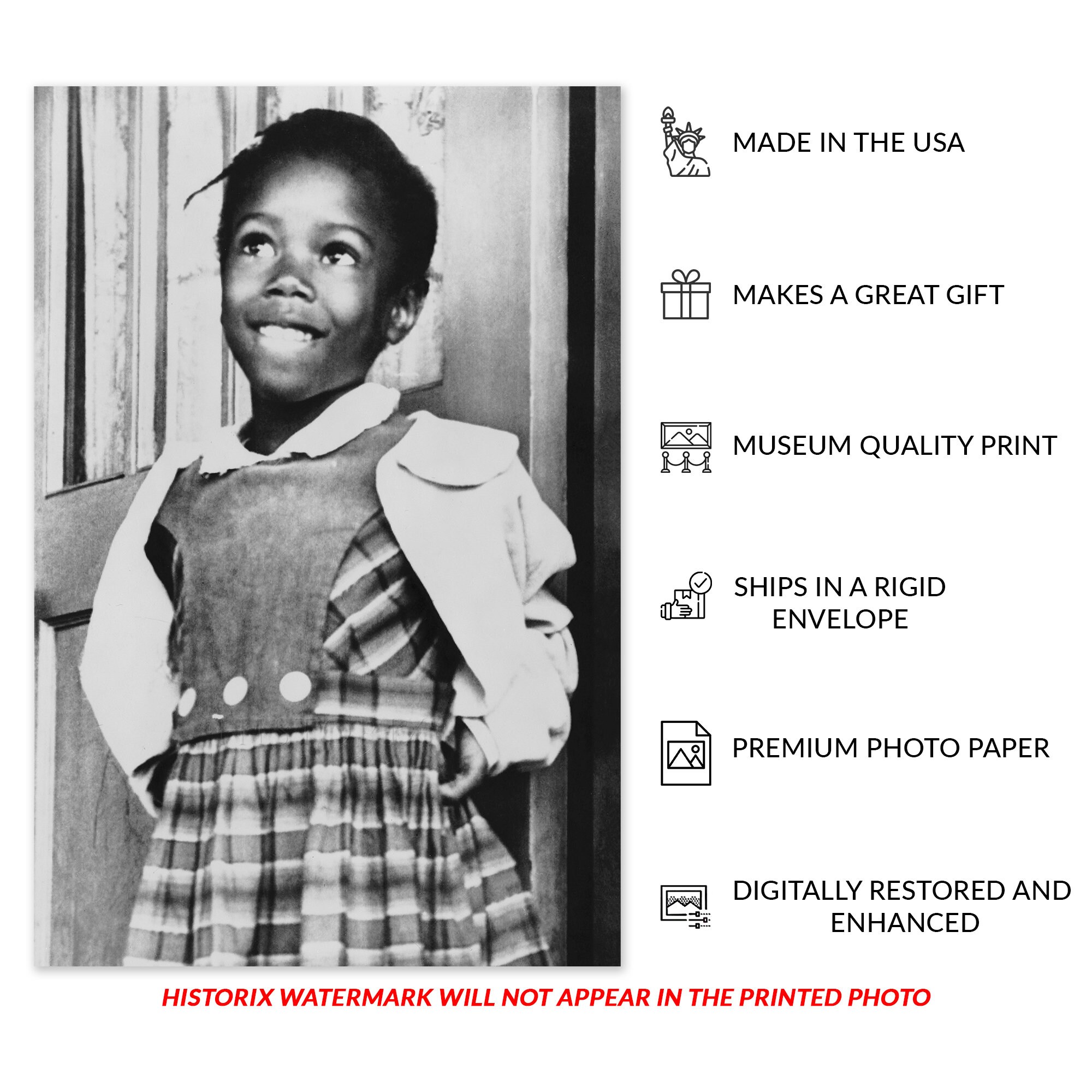 1960 Ruby Bridges Poster Photo - Vintage Photo of Six-year-old Black ...