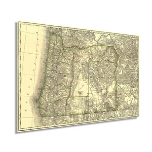 1876 Map of Oregon - Vintage Map of Oregon Wall Art - Oregon Map Print ...