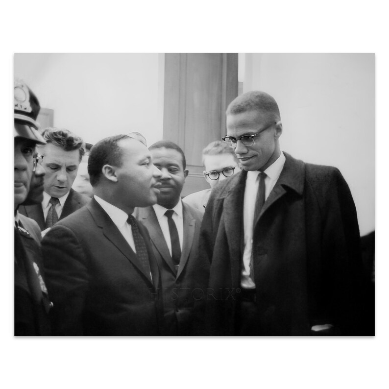 1964 Martin Luther King & Malcolm X Photo Print - Vintage Photo of ...