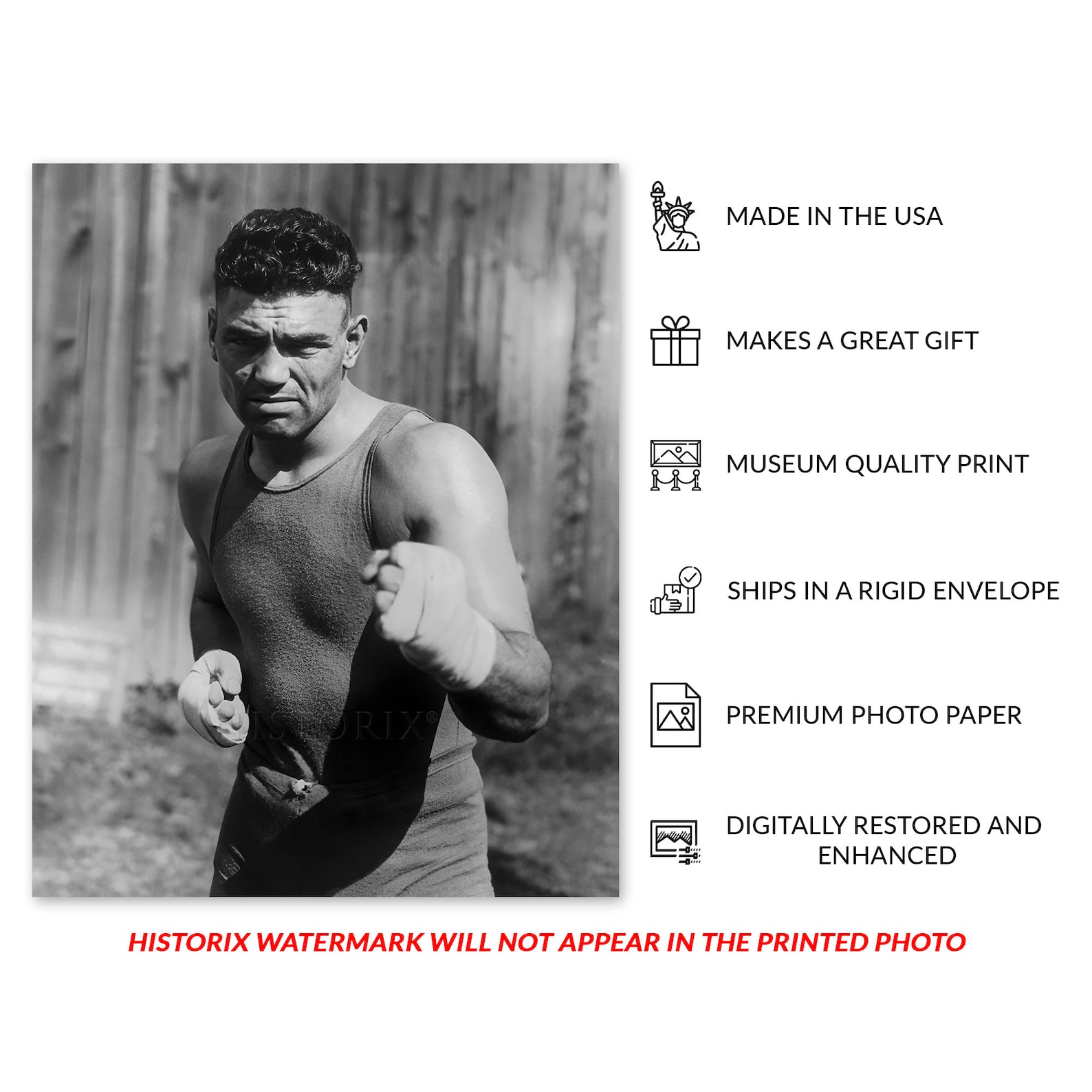 1926 Jack Dempsey Photo Print - Vintage Portrait Photo of Boxing ...