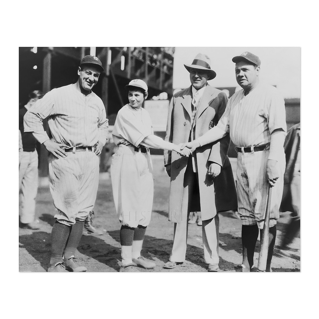 1952 Jackie Mitchell & Babe Ruth Photo Print - Old Photo of Jackie ...