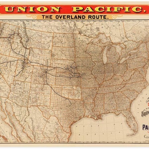 1892 United States Map Vintage Map of United States Wall Art | Etsy