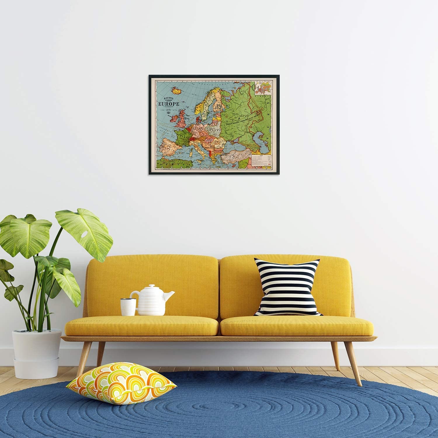 1925 Map of Europe Vintage Map Europe Wall Art Bacon's - Etsy