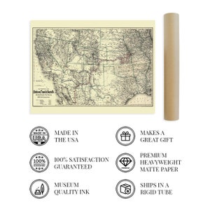 1883 Map of Atchison Topeka Santa Fe Railroad System - History Map of ...