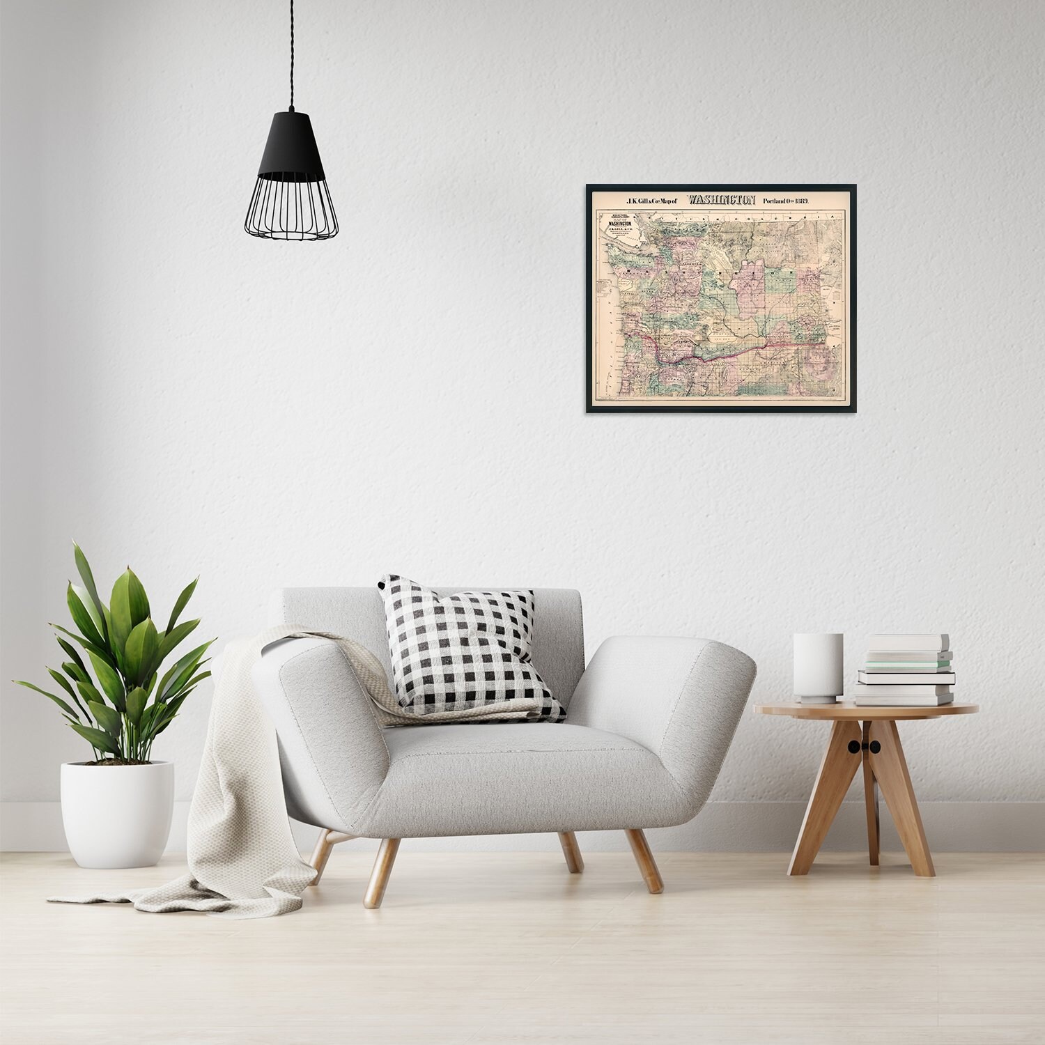 1889 Washington State Map Vintage Map of Washington State - Etsy