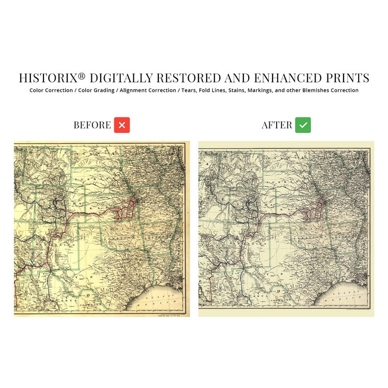 1883 Map of Atchison Topeka Santa Fe Railroad System History Map of ...