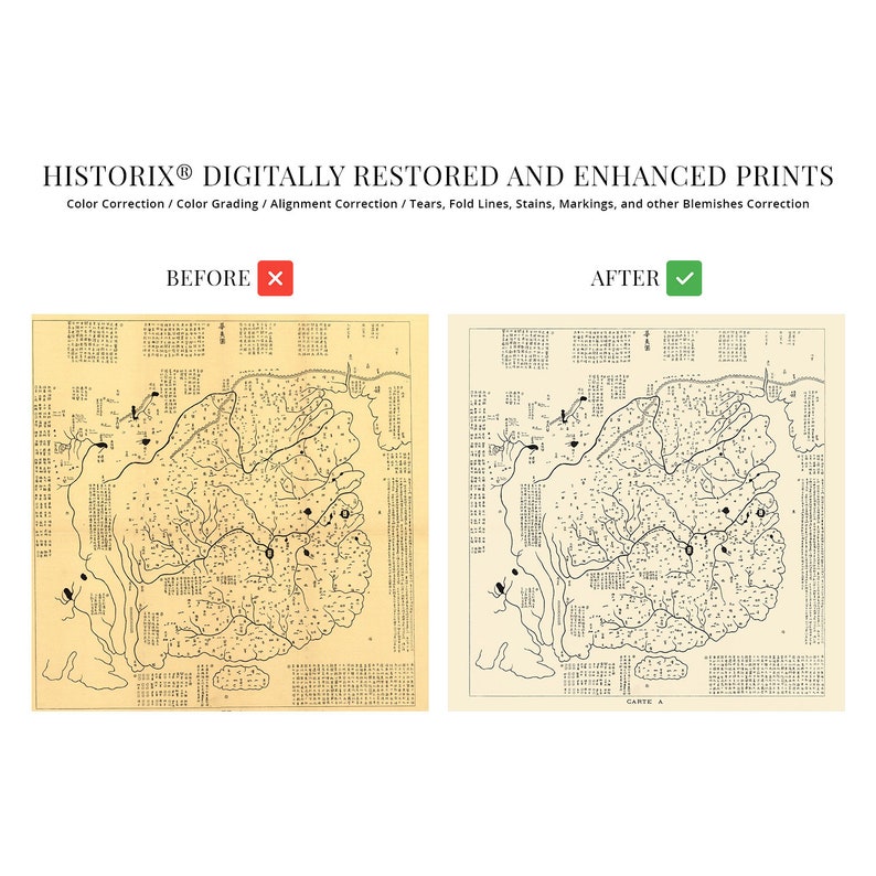 1137 Hua Yi Tu China Map Old Wall Map of China in Chinese History Map ...