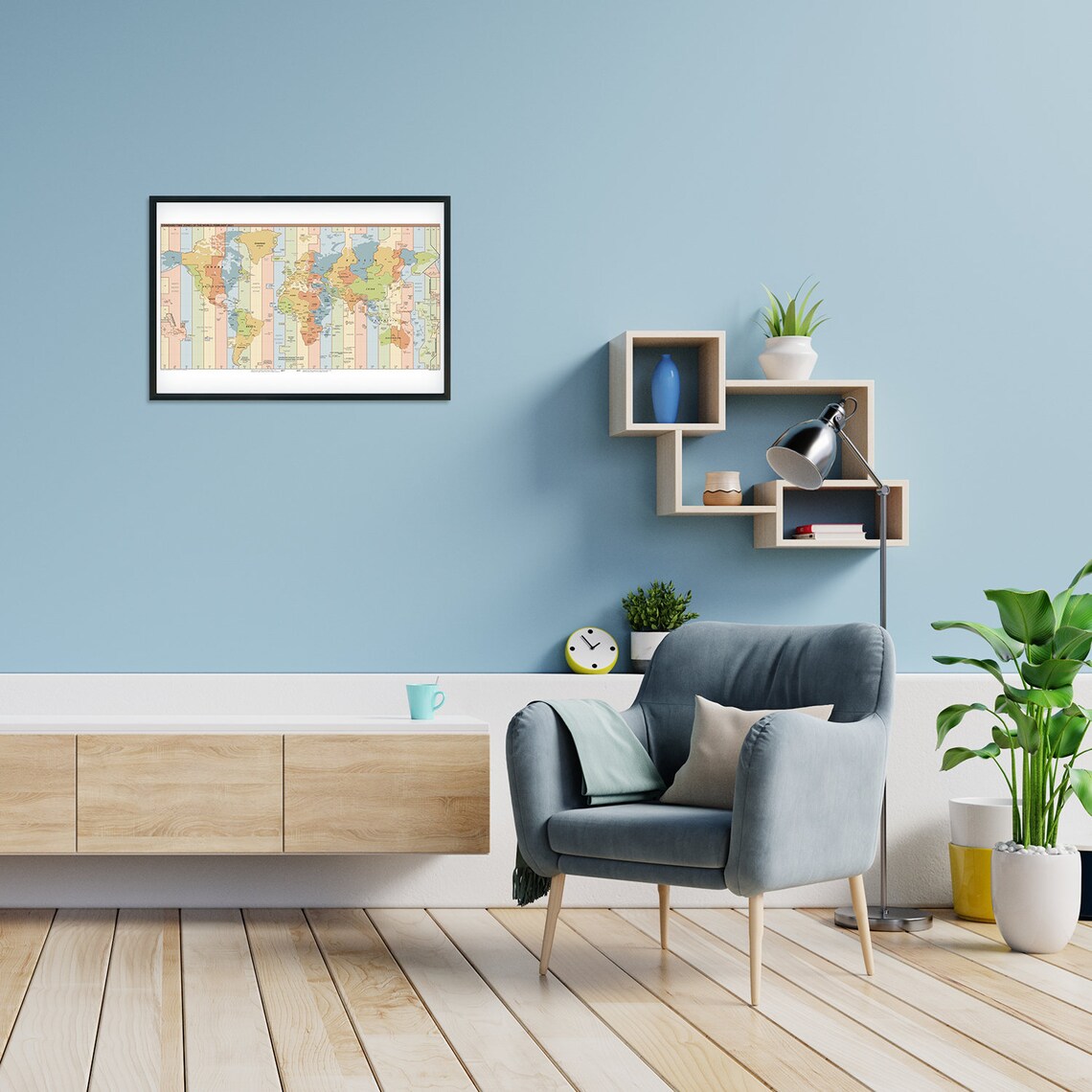 2021 Standard Time Zones of the World Map Map of the World - Etsy