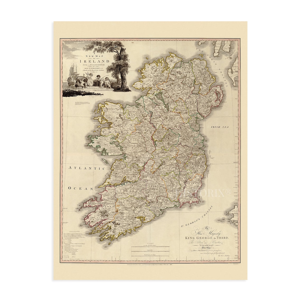 1797 Ireland Map Vintage Map of Ireland History Map of - Etsy