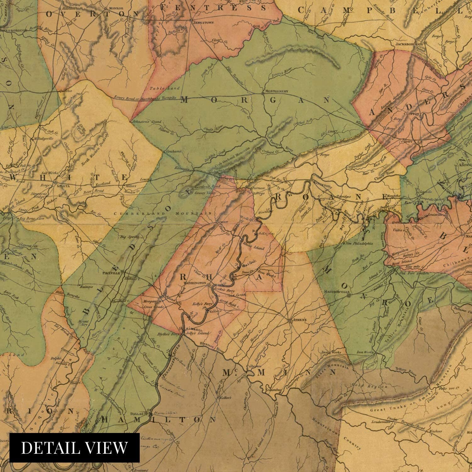 1700 Tennessee Map