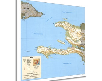 Vintage Map of Haiti and the Dominica Republic - Etsy