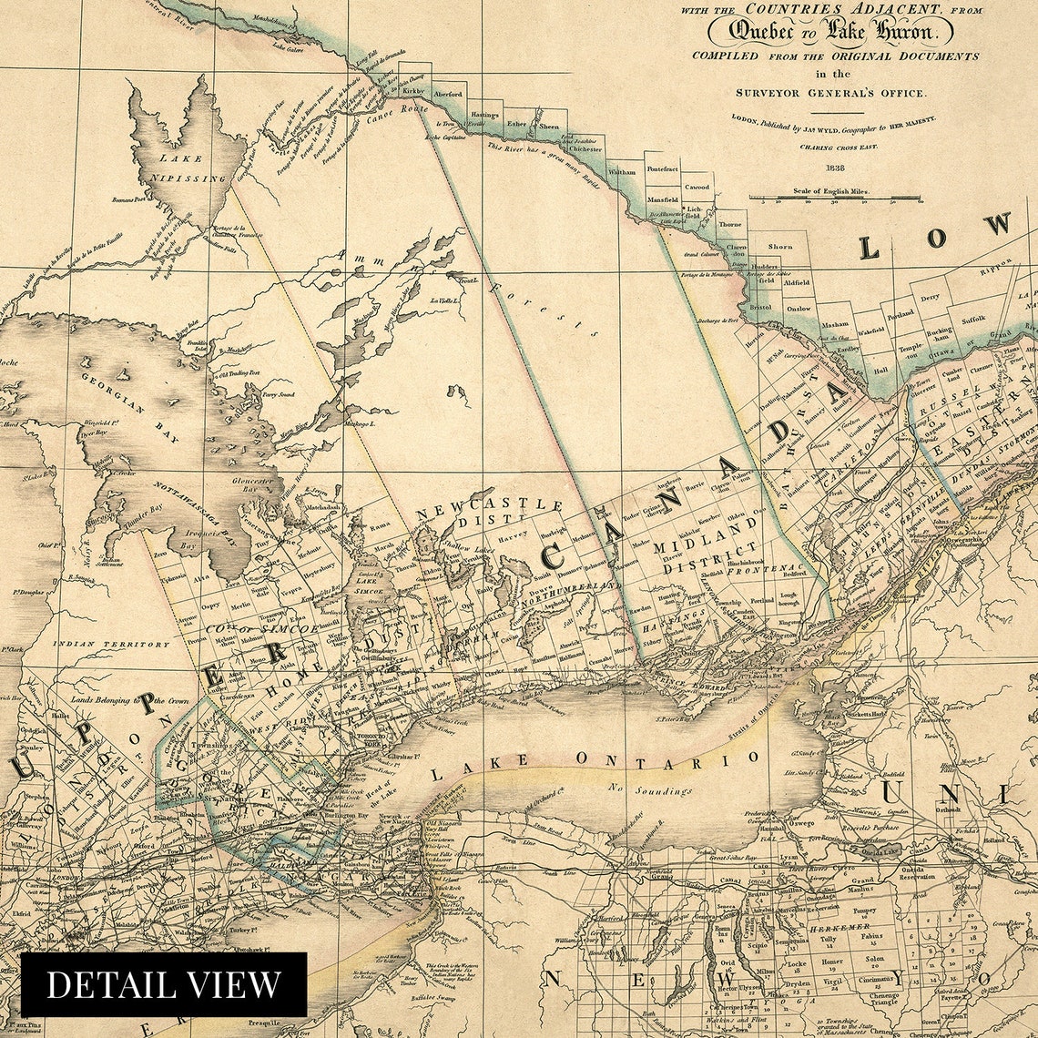 1836 Upper Canada Map Old Map of Canada History Map of - Etsy