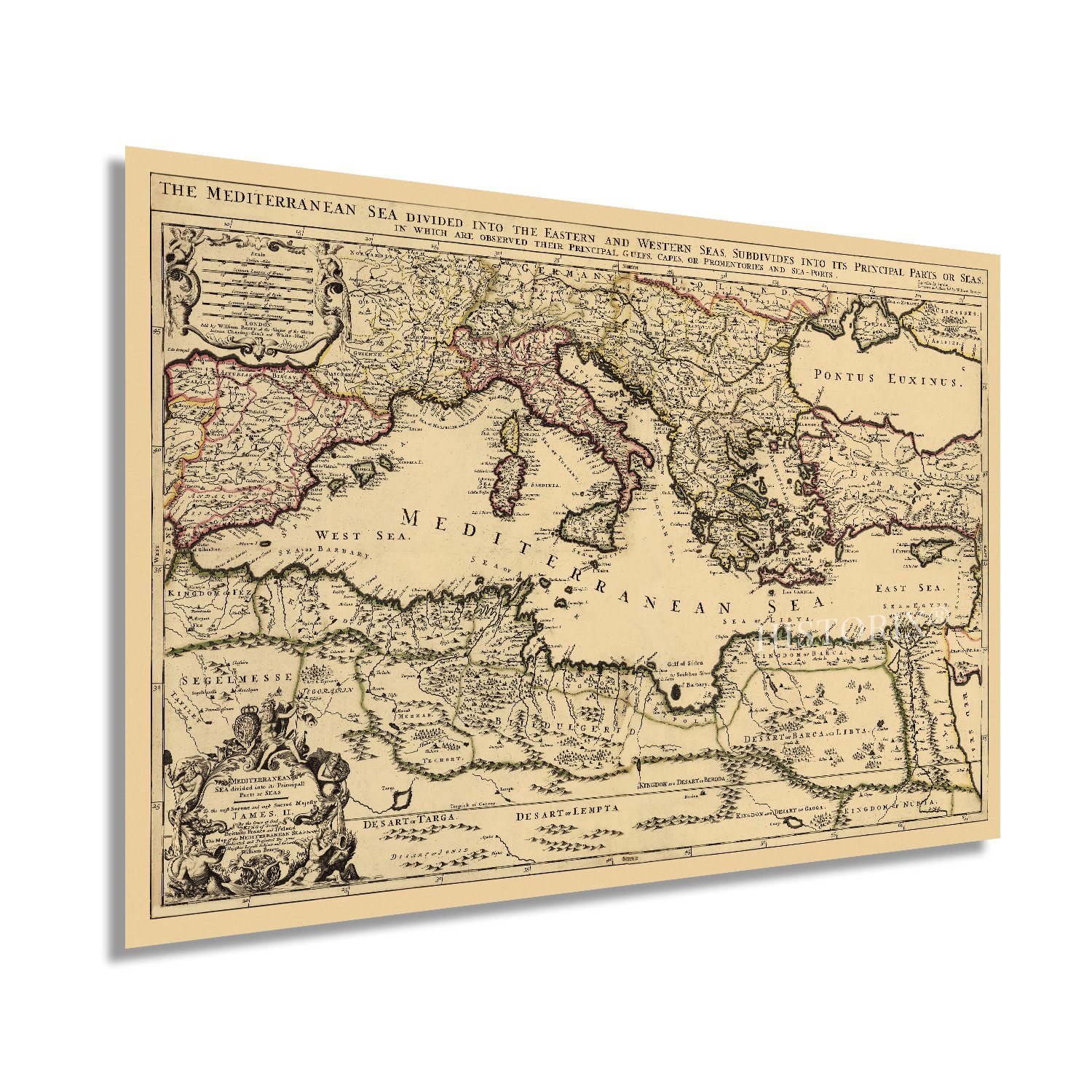 1680 Mediterranean Sea Map Old Map of the Mediterranean History ...