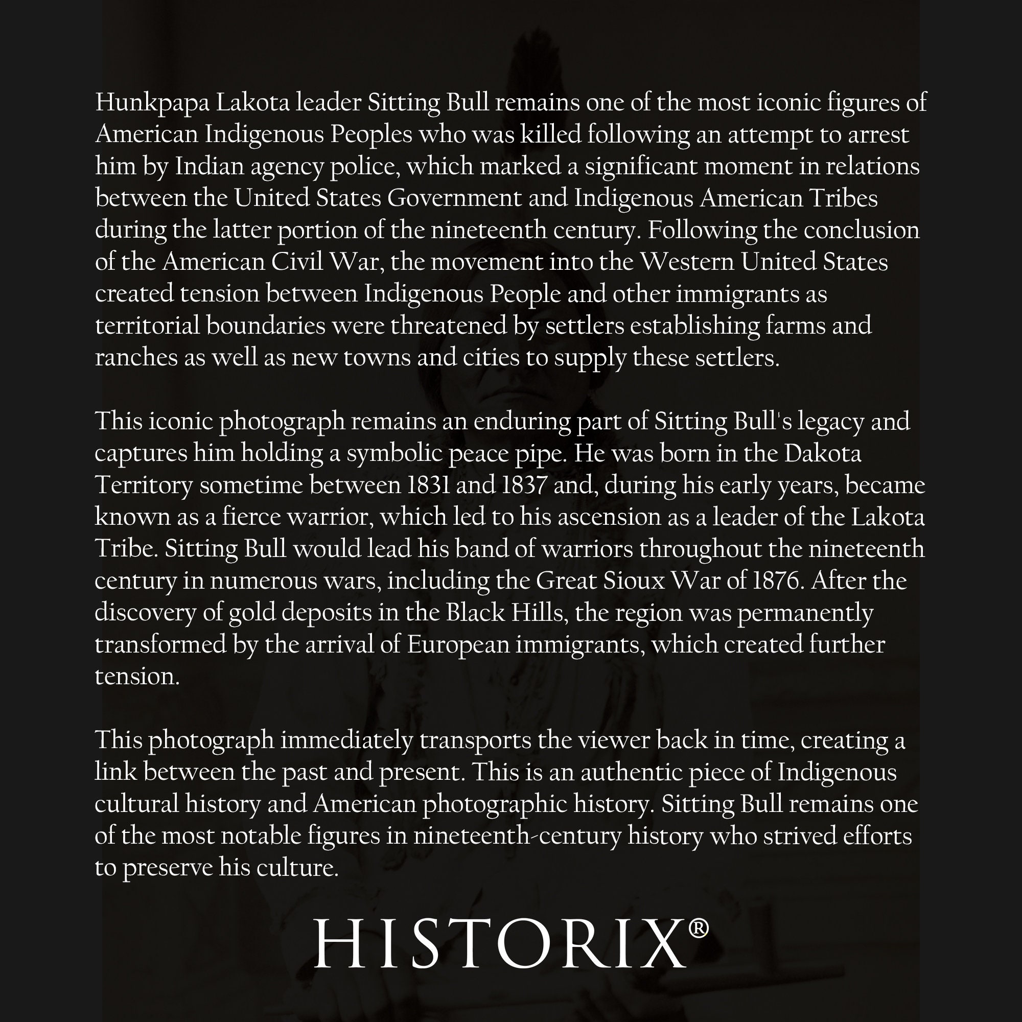 1885 Sitting Bull Photo Print - Vintage Portrait Photo of Chief Sitting ...