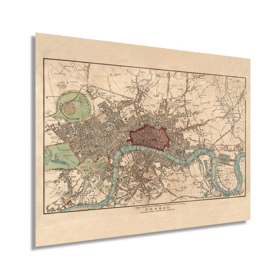 1815 London England Map Poster Vintage Map of London Wall - Etsy