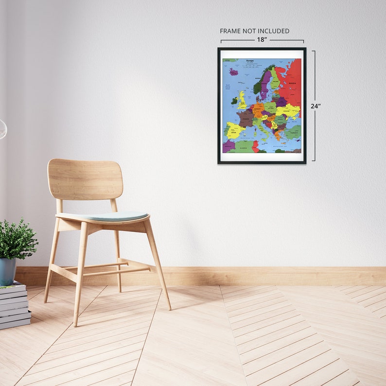 2004 Europe Map Poster - Map of Europe Wall Art - Wall Map of Europe ...