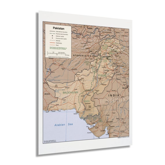 2009 Pakistan Map Poster Map of Pakistan Islamic Republic | Etsy