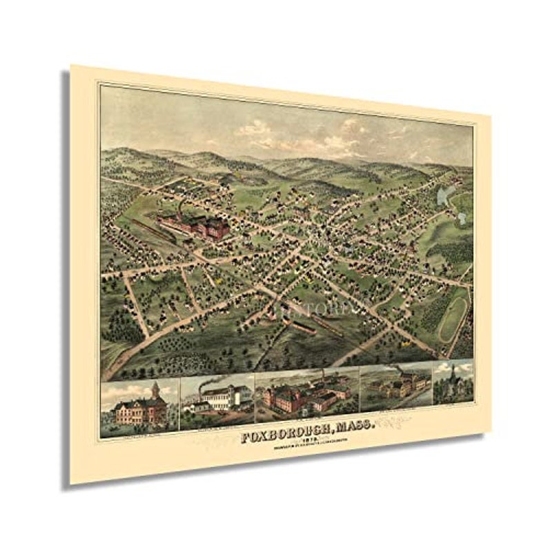 1879 Foxborough Massachusetts Map - Vintage Map of Foxborough Wall Art ...