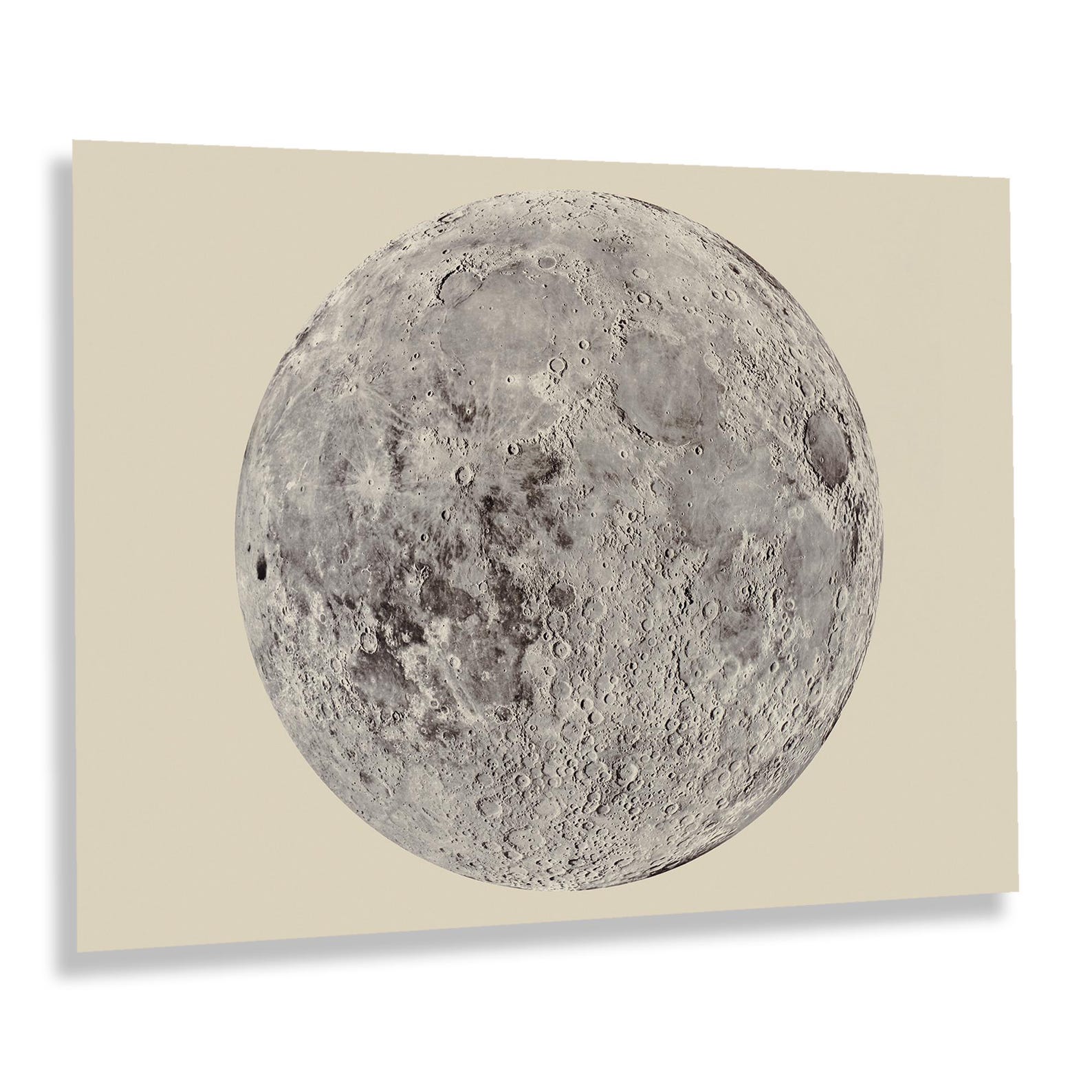 1971 Surface of the Moon Map Poster - Vintage Map of the Moon Wall Art ...