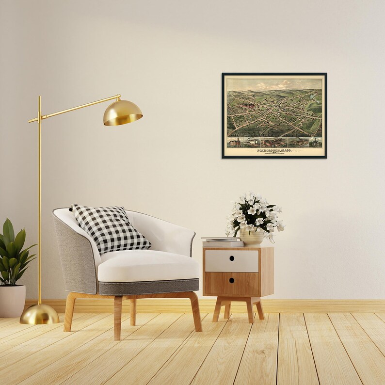 1879 Foxborough Massachusetts Map Vintage Map of Foxborough | Etsy